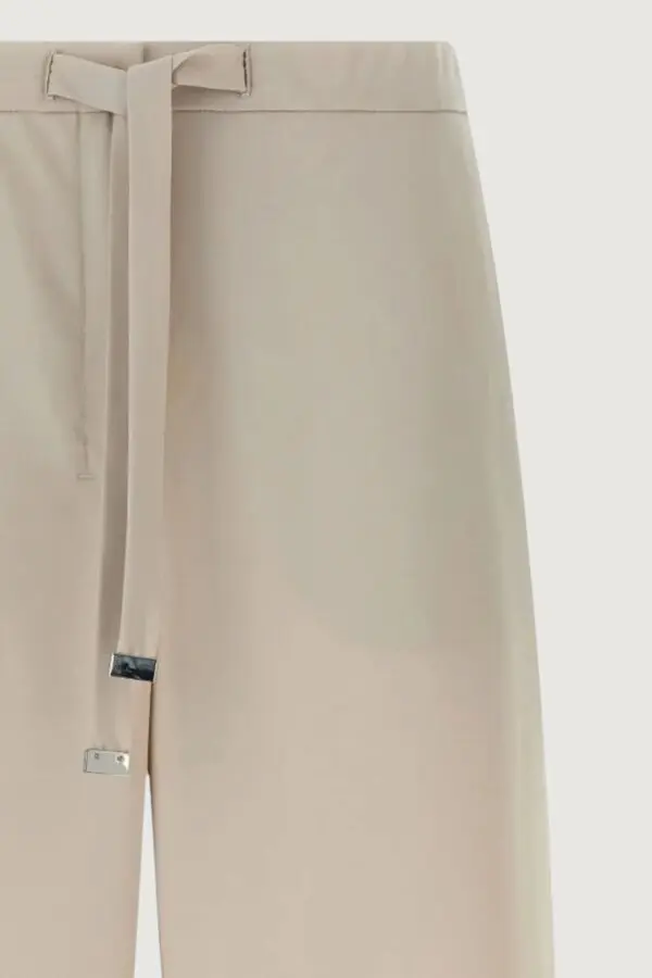 Max Mara S" Argenta Cropped Drawstring Pants - Beige