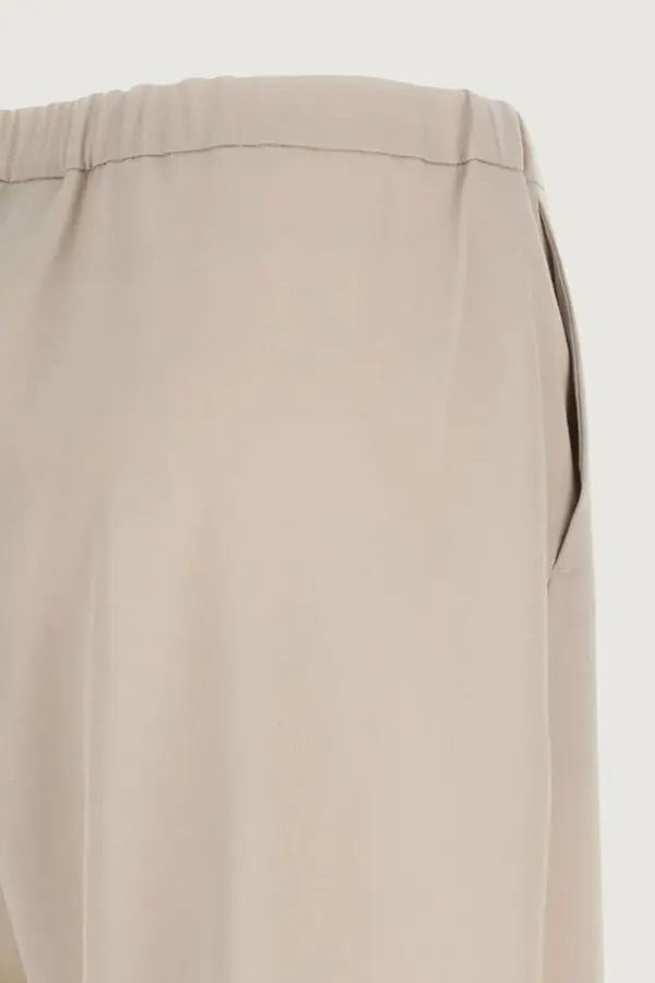 Max Mara S" Argenta Cropped Drawstring Pants - Beige