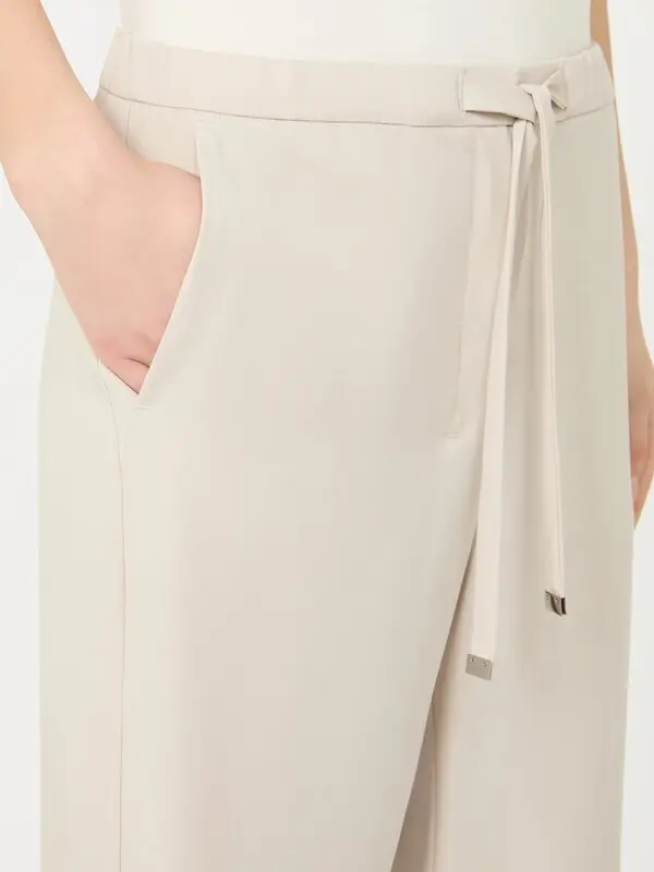 Max Mara S" Argenta Cropped Drawstring Pants - Beige