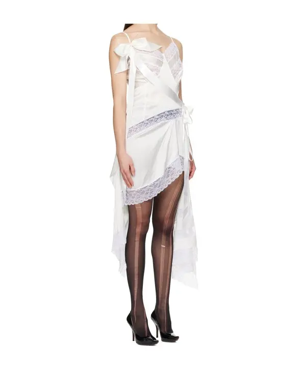 Vaquera Asymmetrical Lace Trimmed Mini Dress