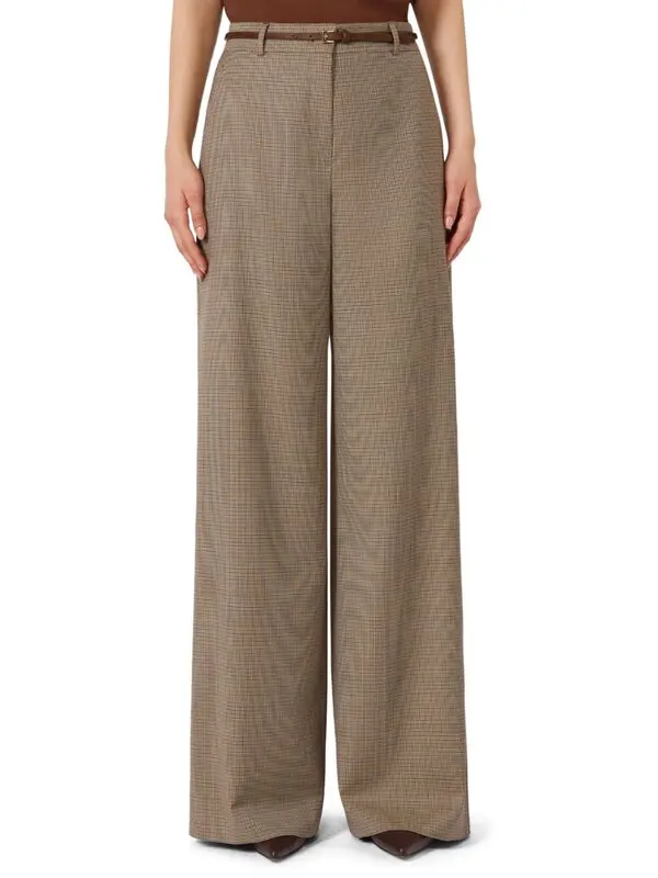 Max Mara Checked Belted Tailored Trousers