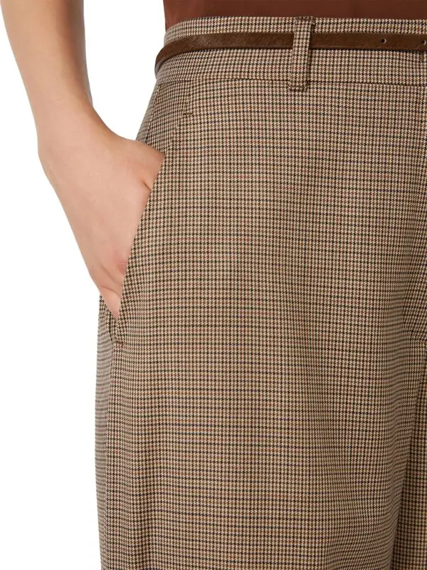 Max Mara Checked Belted Tailored Trousers