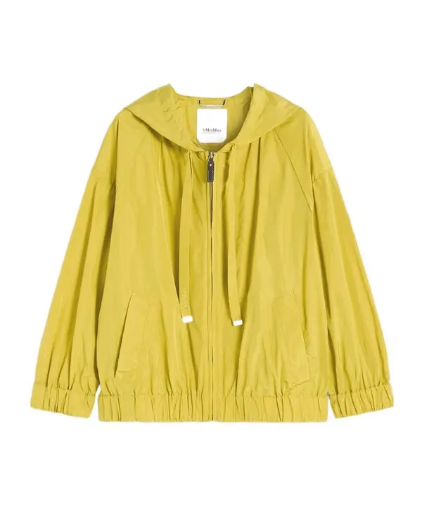 Max Mara Cammeo Taffeta Hooded Zip-up Jacket - Lemon Yellow