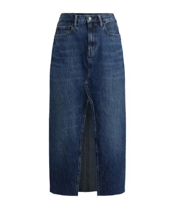 Polo Ralph Lauren Denim Maxi Skirt With Front Slit