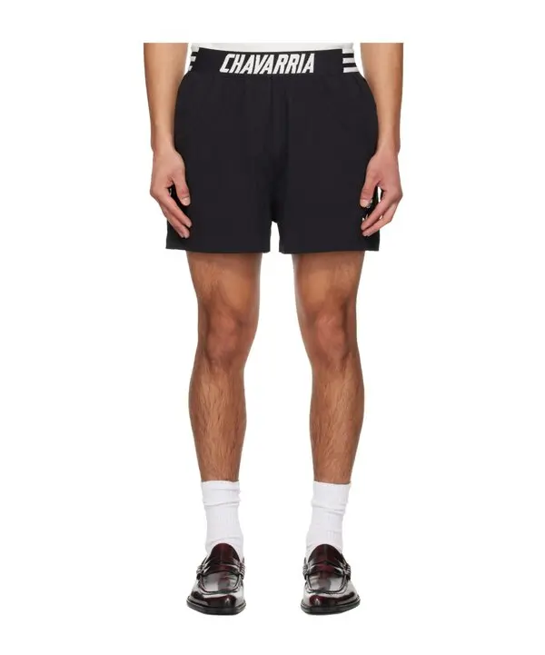 WILLY CHAVARRIA X Adidas Originals House Stripe Elasticated Waist Shorts - Black