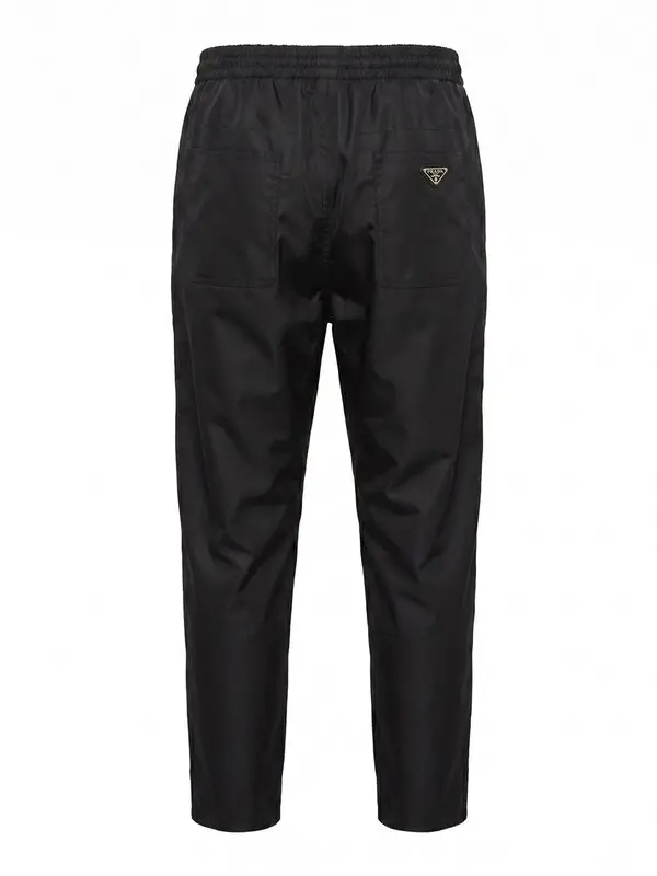 Prada Elasticated Waistband Trousers With Zippered Placket - Black