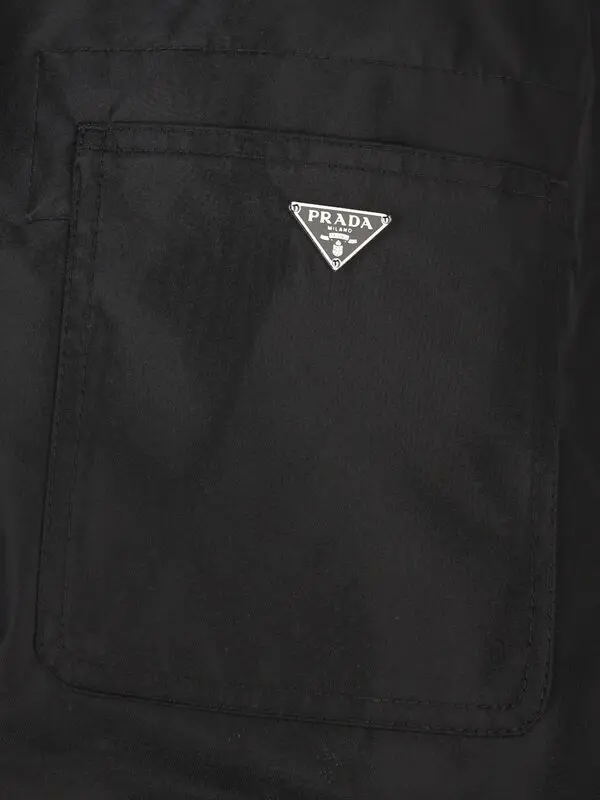 Prada Elasticated Waistband Trousers With Zippered Placket - Black