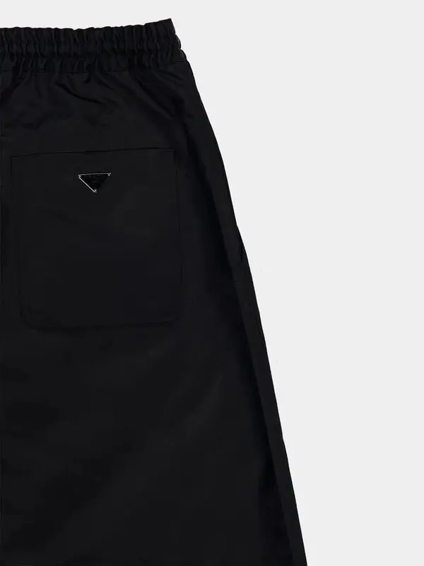 Prada Elasticated Waistband Trousers With Zippered Placket - Black