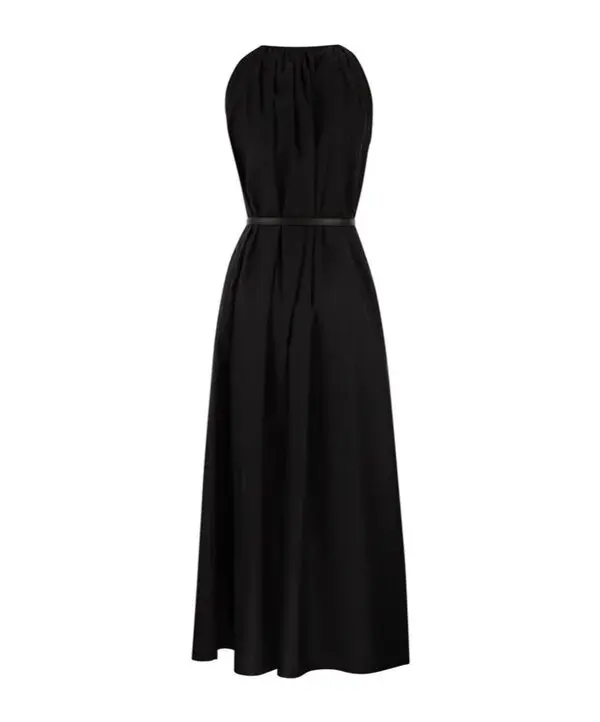 Max Mara Sleeveless Halterneck Maxi Dress With Belt