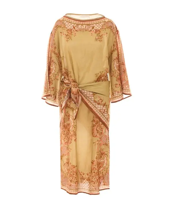 Zimmermann Aster Paisley Midi Dress - Nude
