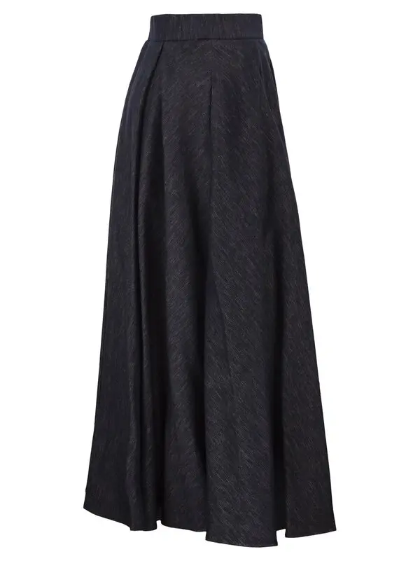 Max Mara Pleated Midi Skirt - Black