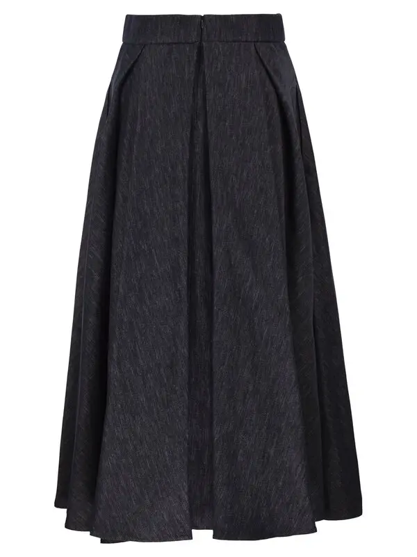 Max Mara Pleated Midi Skirt - Black