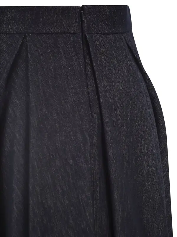 Max Mara Pleated Midi Skirt - Black