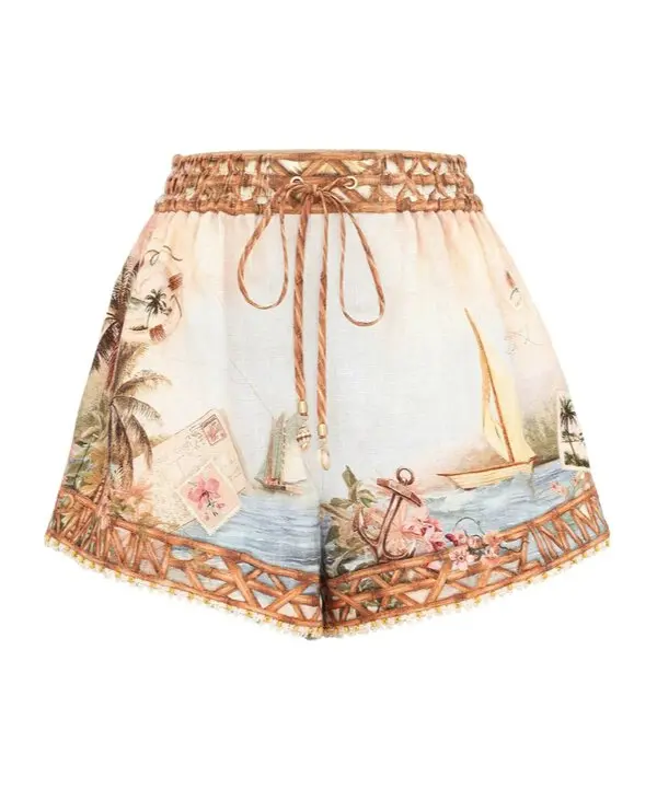 Zimmermann Mahon Relaxed Shorts - Nude