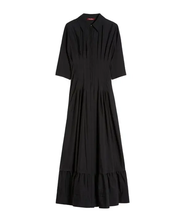 Max Mara Cera Pleated Shirt Dress - Black