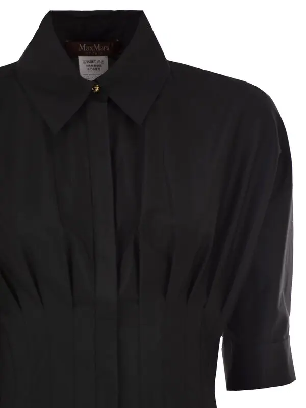 Max Mara Cera Pleated Shirt Dress - Black