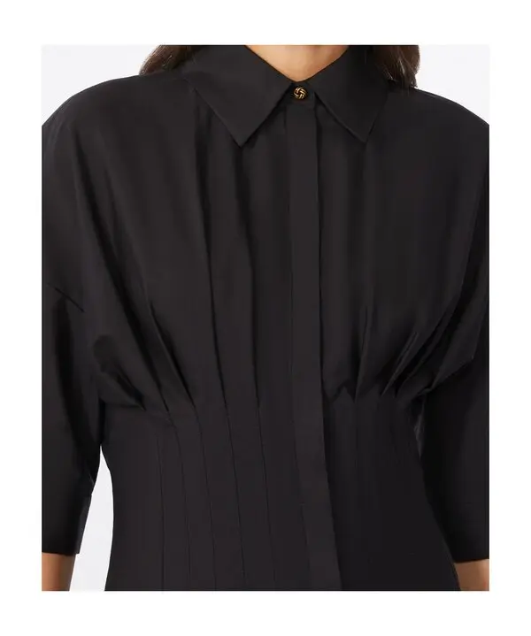 Max Mara Cera Pleated Shirt Dress - Black