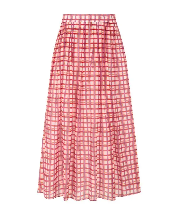 Max Mara Checked High Waist Skirt