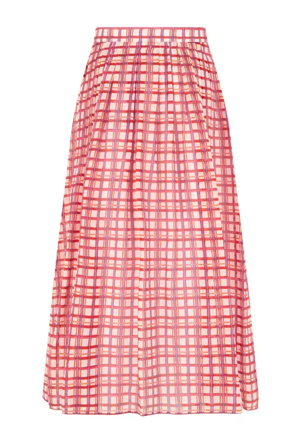 Max Mara Checked High Waist Skirt