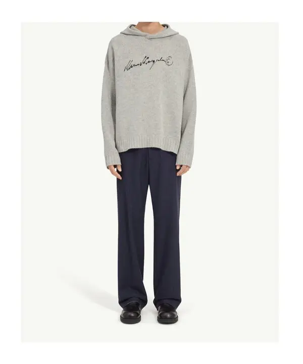 MAISON MARGIELA Embroidered Logo Knitted Hoodie