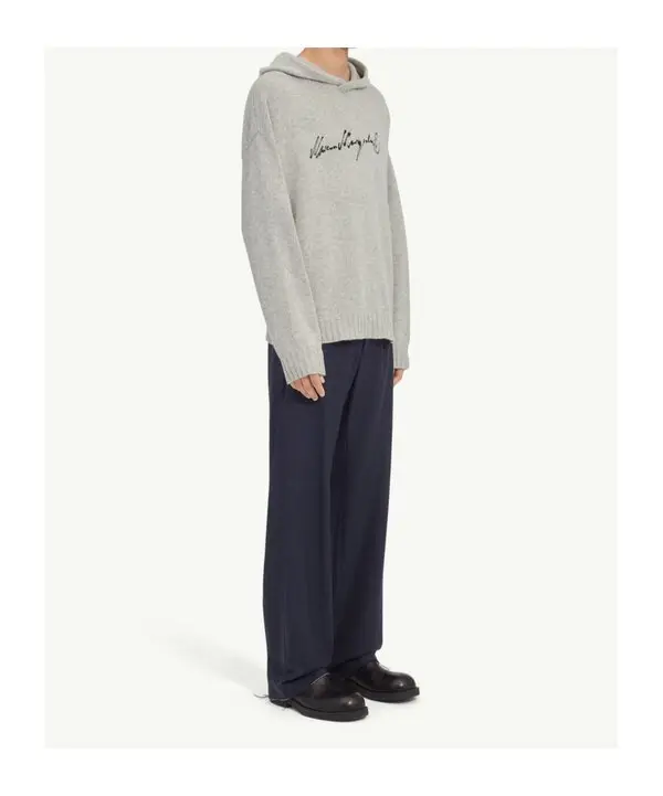 MAISON MARGIELA Embroidered Logo Knitted Hoodie