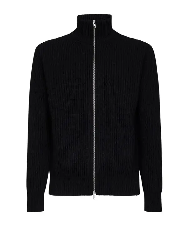 MAISON MARGIELA Ribbed Knit Zipped Cardigan