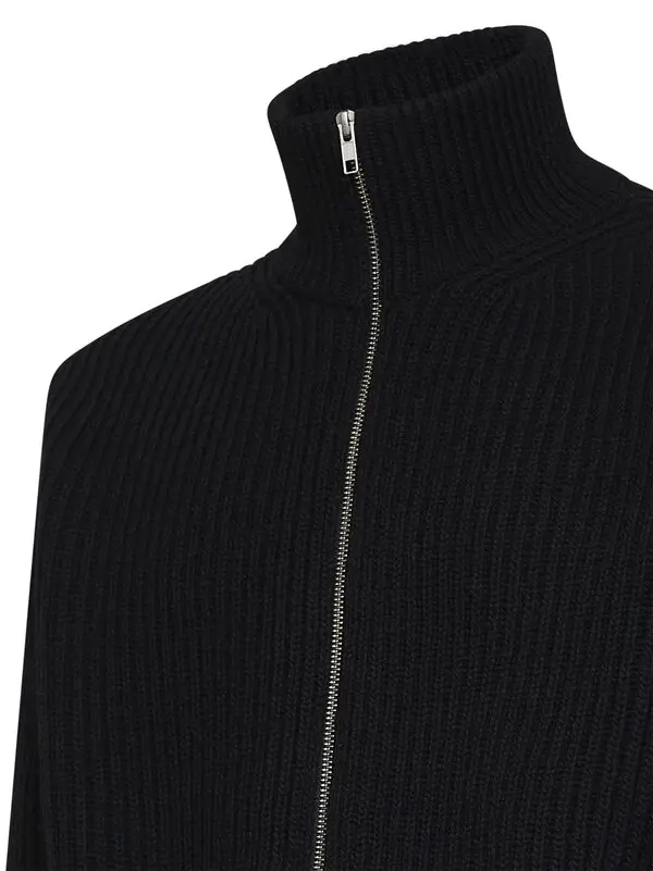 MAISON MARGIELA Ribbed Knit Zipped Cardigan