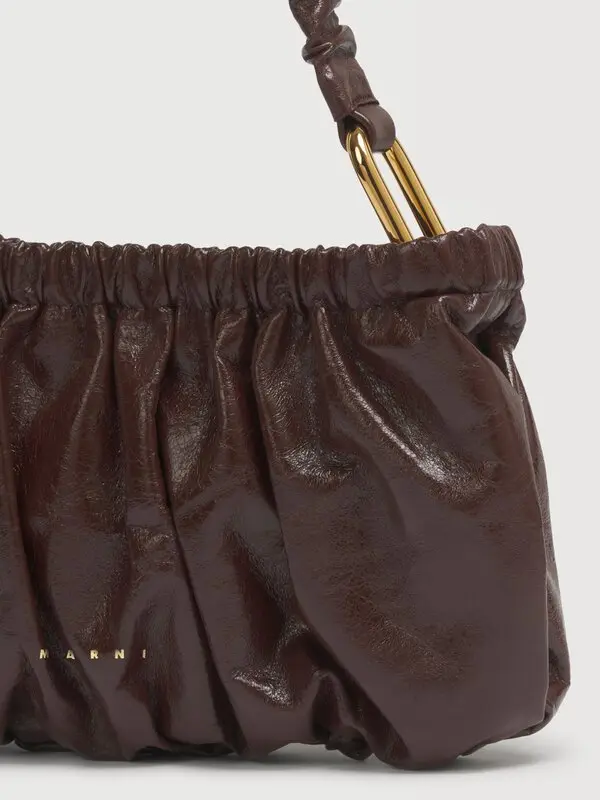 Marni Gathered Shoulder Bag - Brown