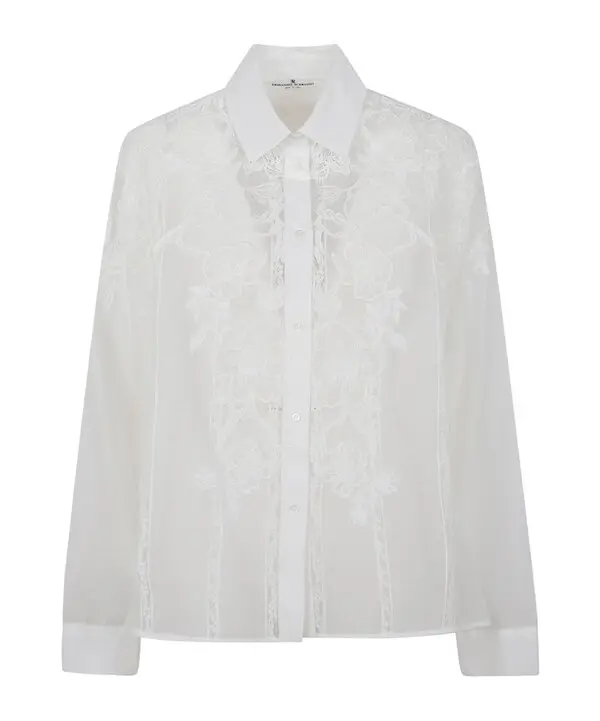 Ermanno Scervino Embroidered Lace Button-up Shirt