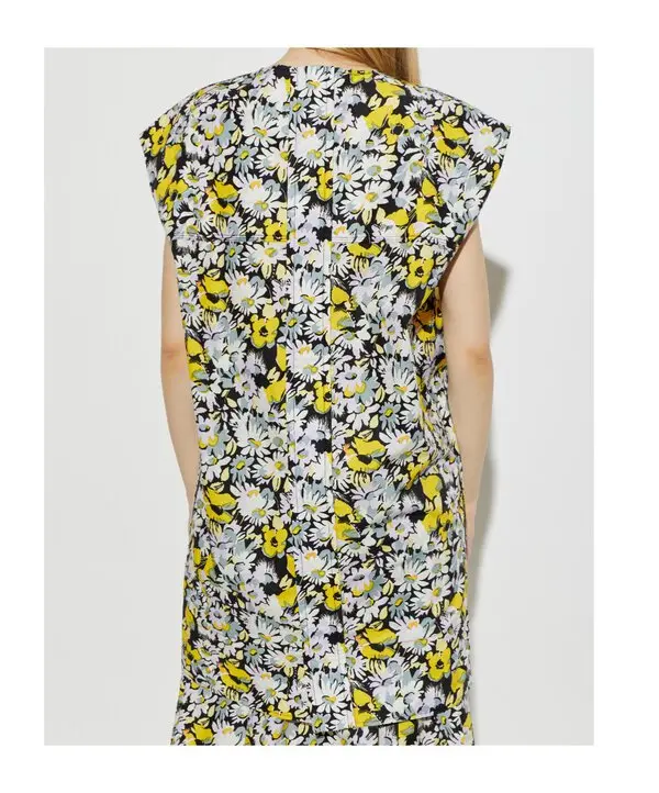 Marni Floral Motif Butterfly Shoulder Dress