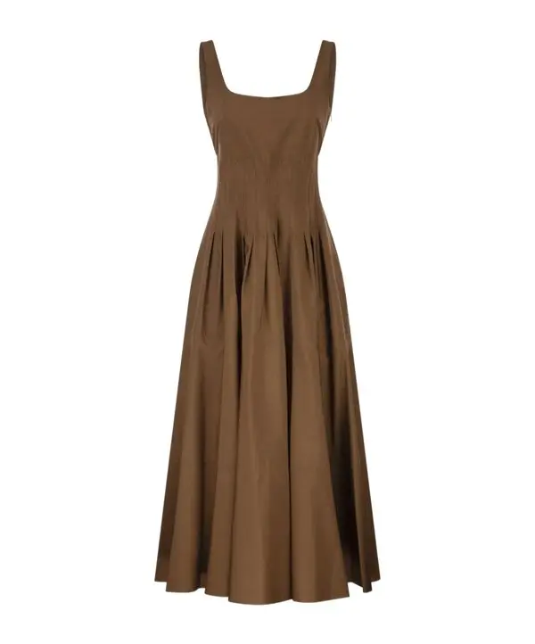 Max Mara Feltre Structured Bodice Midi Dress - Brown