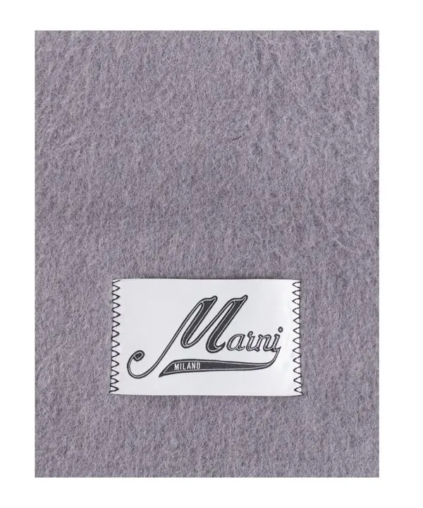 Marni Logo Patch Fringed-edge Scarf
