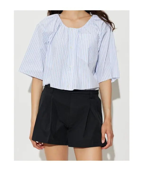 Alexander Wang Striped Cropped Top With Tie Detail