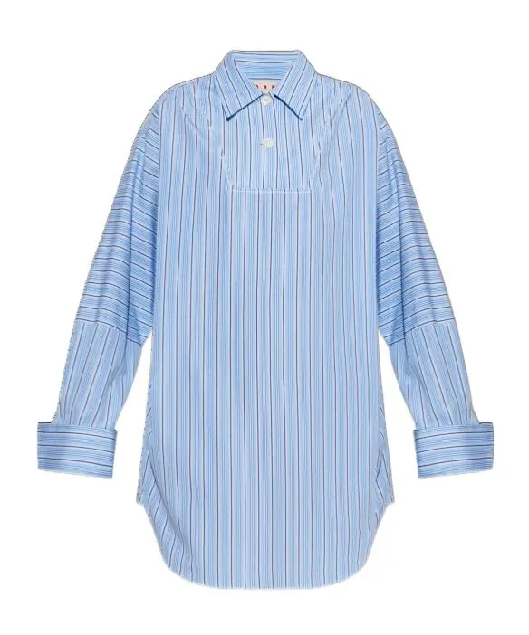 Marni Striped Buttoned Shirt Dress