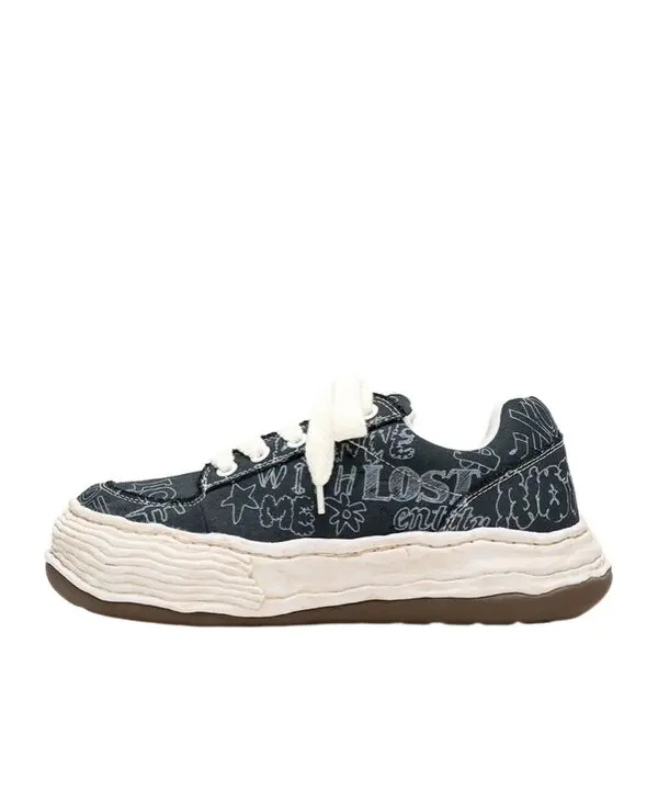 Mihara Yasuhiro Oliver Og Graffiti Print Lace-up Low Top Sneakers