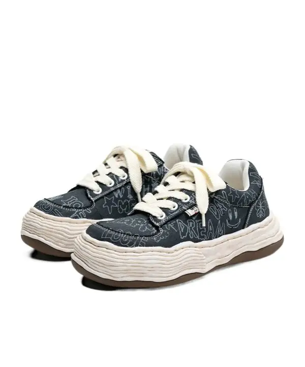 Mihara Yasuhiro Oliver Og Graffiti Print Lace-up Low Top Sneakers
