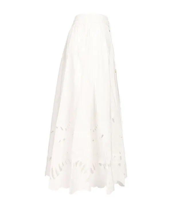 Zimmermann Mahon Cut-out Detailed Midi Skirt - White