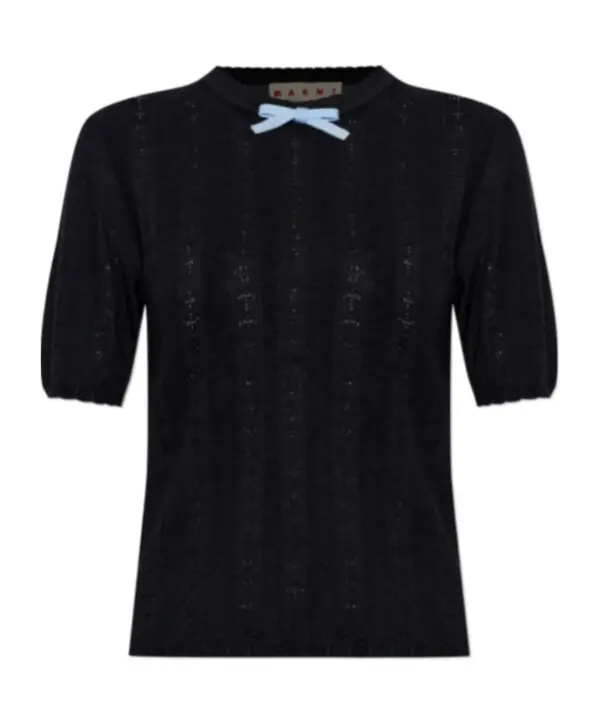Marni Bow Embellished Knitted Jumper