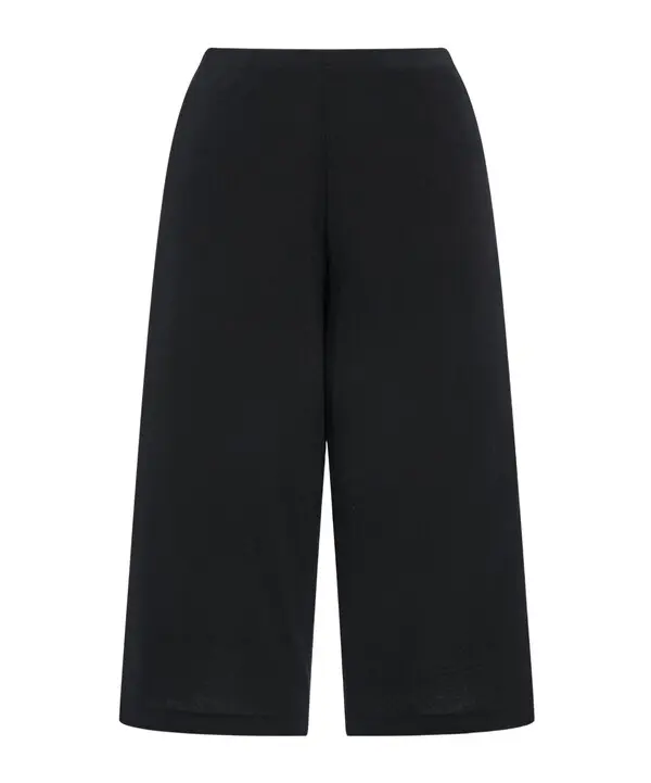 THE ROW Ribbed Jersey Mid-calf Wide Leg Pull-on Pants