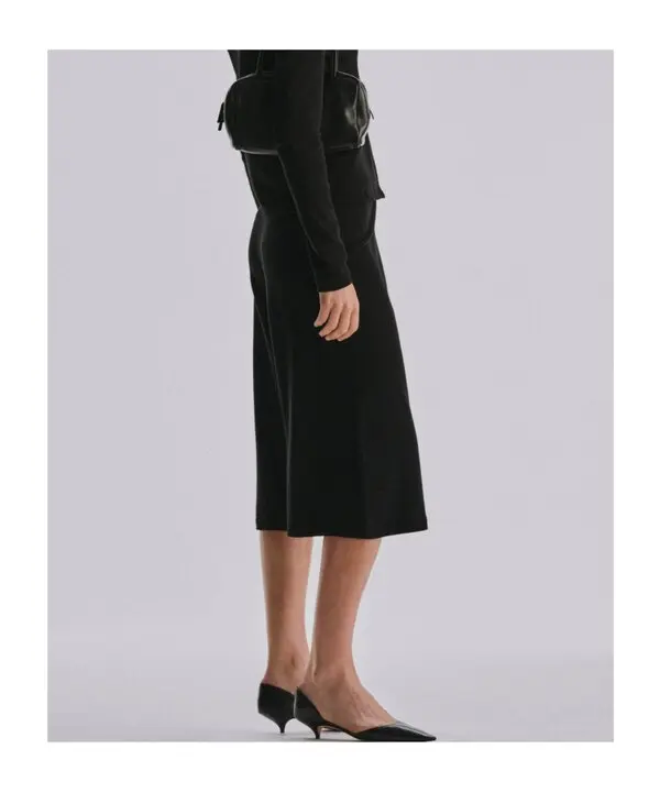 THE ROW Ribbed Jersey Mid-calf Wide Leg Pull-on Pants