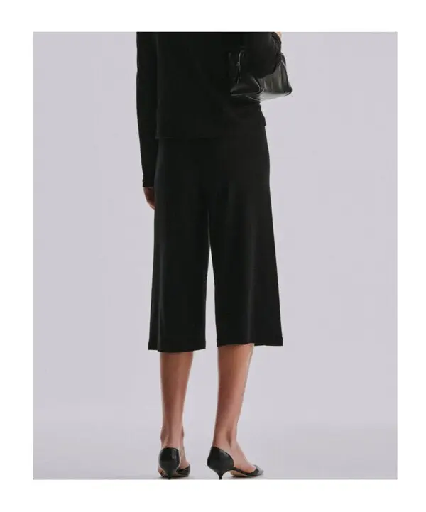 THE ROW Ribbed Jersey Mid-calf Wide Leg Pull-on Pants