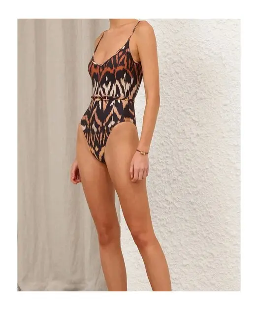 Zimmermann Aster Belted One-piece Swimsuit