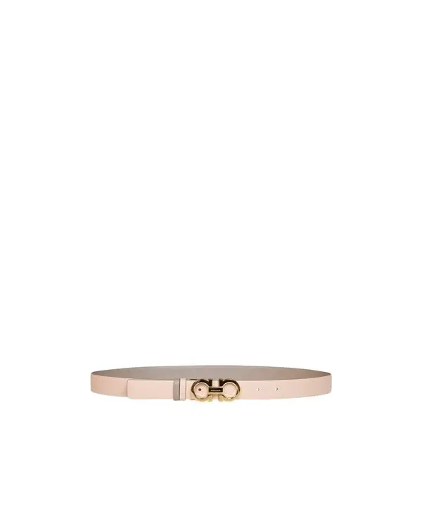 FERRAGAMO Reversible Gancini Belt - Nude