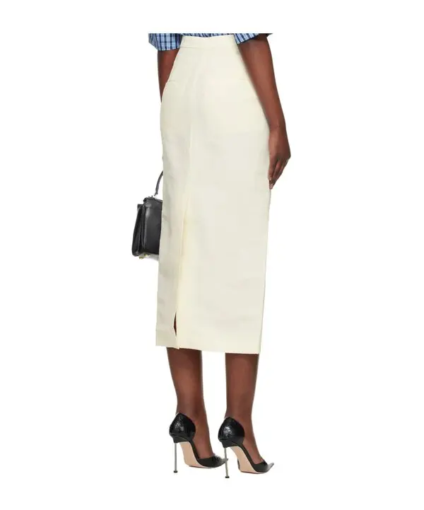 WILLY CHAVARRIA High-waisted Midi Skirt With Back Slit