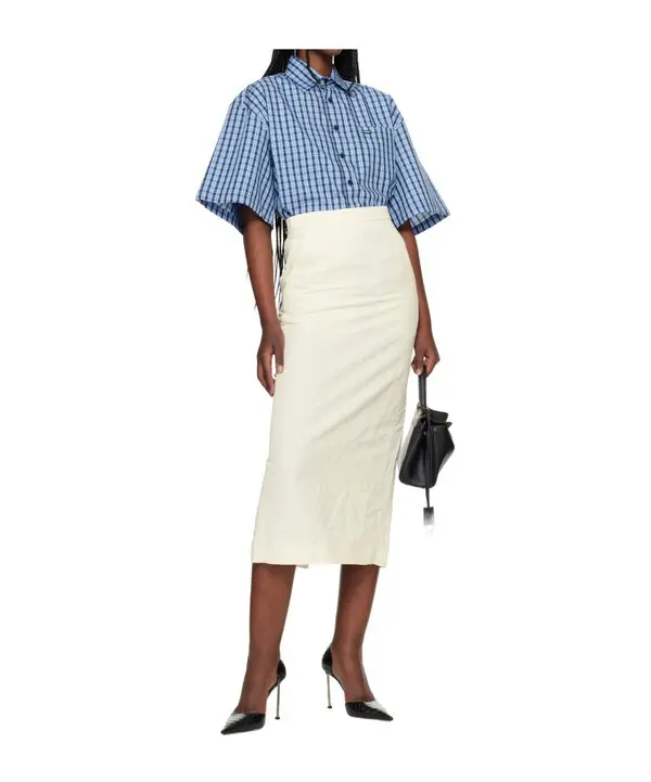WILLY CHAVARRIA High-waisted Midi Skirt With Back Slit