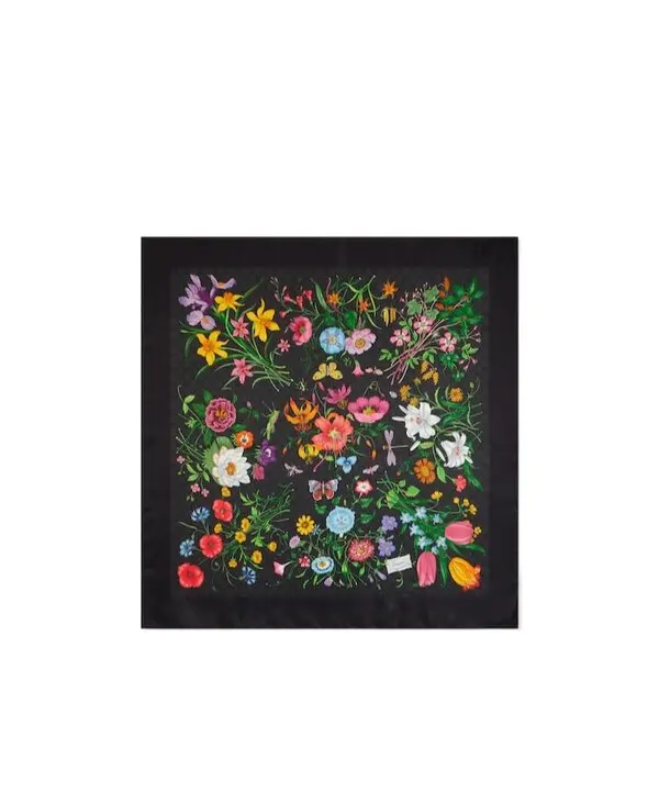 Gucci Printed Gg Twill Scarf - Black
