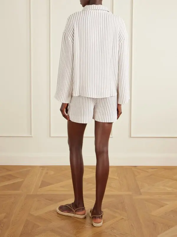 Tove Striped V-neck Long Sleeve Shirt