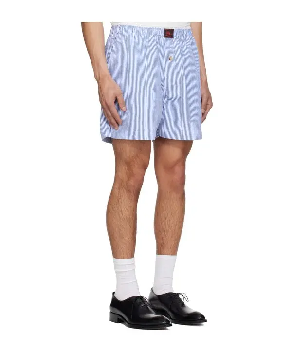 WILLY CHAVARRIA Striped Elastic Waistband Shorts