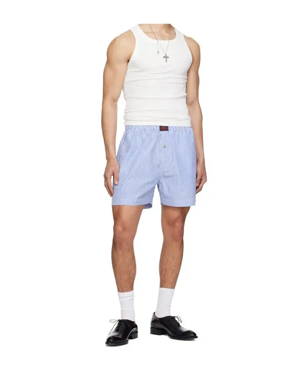 WILLY CHAVARRIA Striped Elastic Waistband Shorts