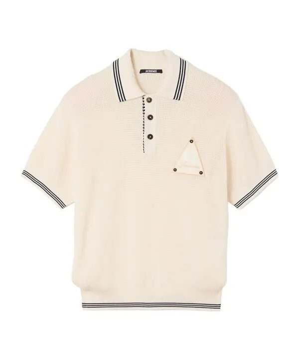 Jacquemus Triangular Detail Knit Polo Shirt - No